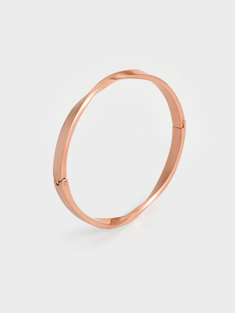 Rose Gold Lena Twist Bangle - CHARLES & KEITH UK