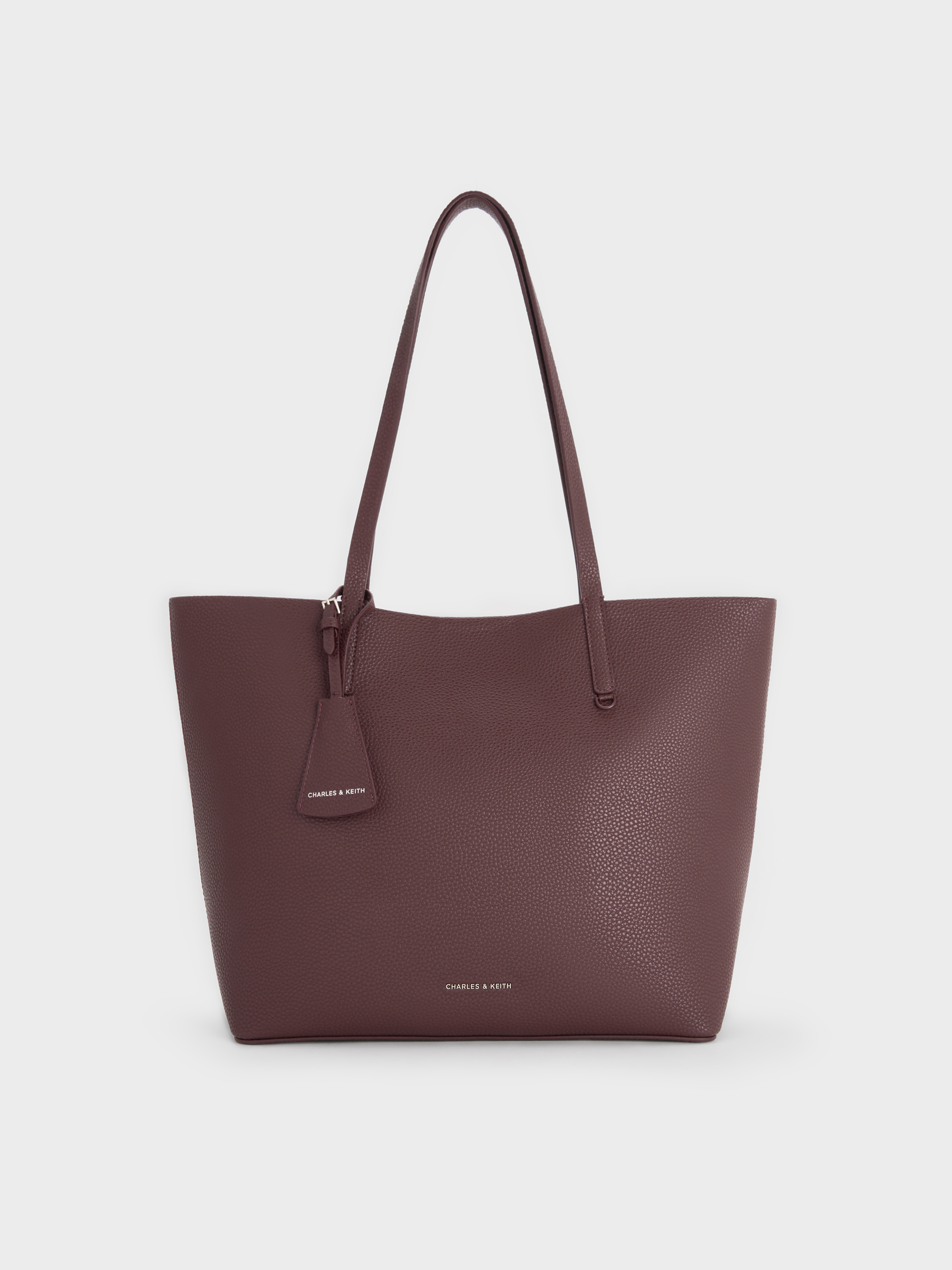 Wineberry Red Beryl Tote Bag - CHARLES & KEITH UK
