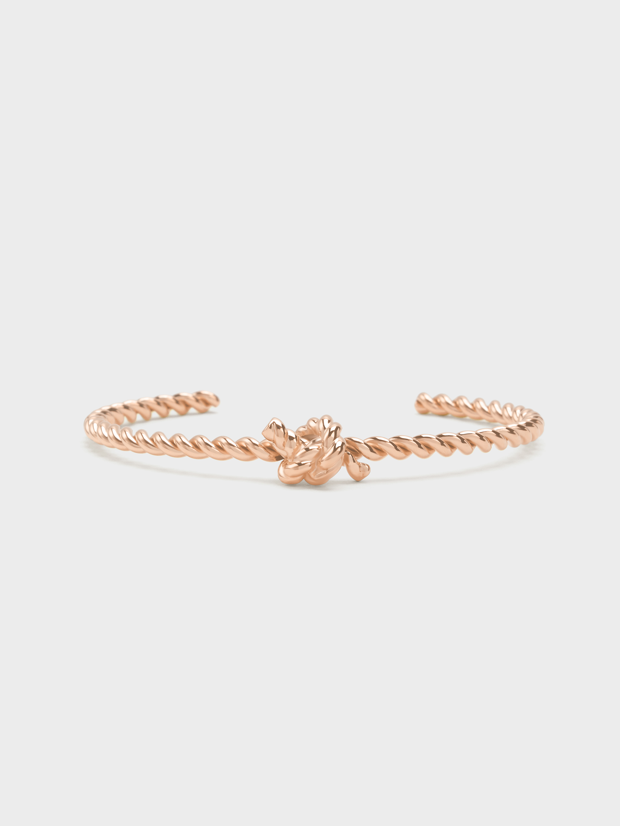 Rose Gold Sable Rope-Knot Cuff Bangle - CHARLES & KEITH UK
