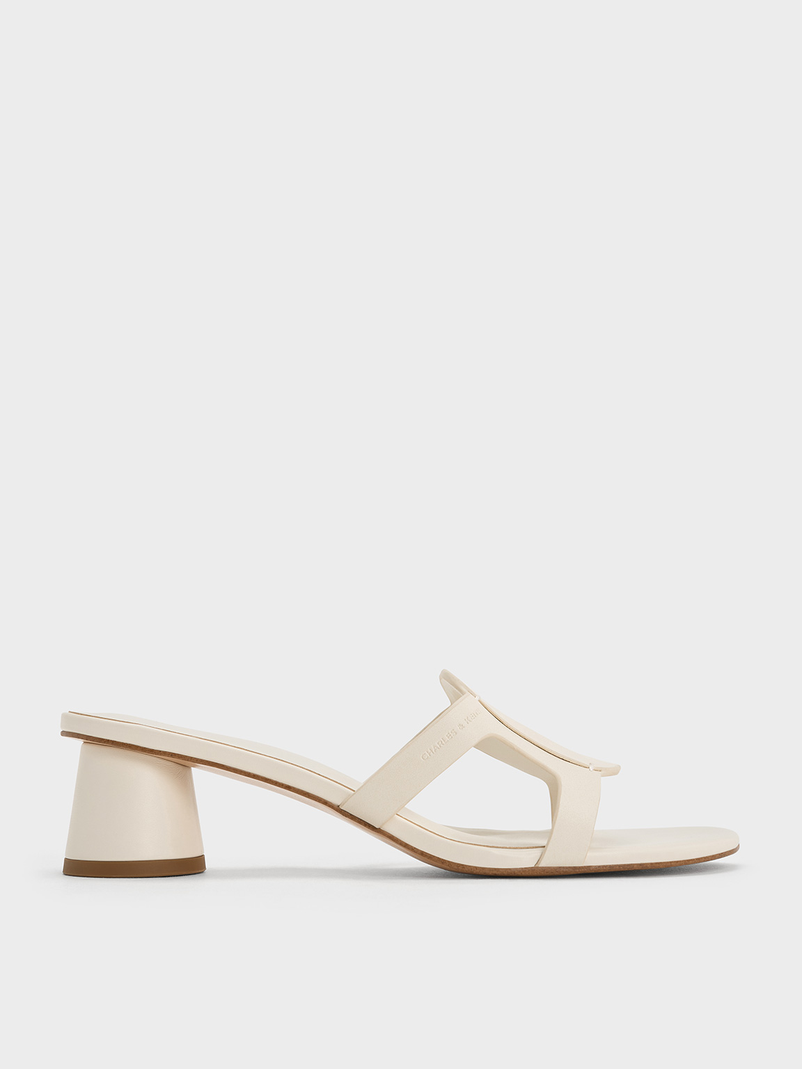Chalk Easley Cut-Out Heeled Sandals - CHARLES & KEITH UK